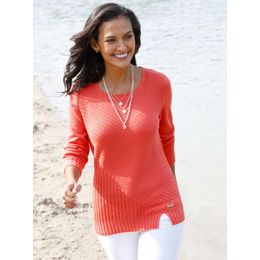 Strickpullover Casual Looks "Pullover" Gr. 44, orange (koralle) Damen Pullover