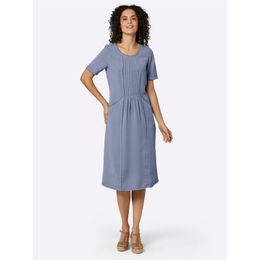 Sommerkleid CREATION L PREMIUM "Lyocell-Kleid" Gr. 44, Normalgrößen, blau (taubenblau) Damen Kleider Knielange