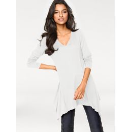 Longshirt Heine "Longshirt" Gr. 42, weiß (offwhite) Damen Shirts V-Shirts