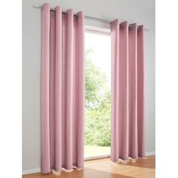 Vorhang HEINE HOME Gardinen Gr. 175 cm, Schlaufen, 140 cm, lila (mauve) Schlaufen