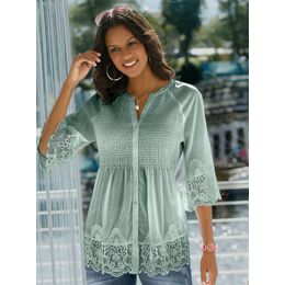 Alessa W. Collection Spitzenbluse ALESSA W. Gr. 42, grün (mint) Damen Blusen Spitzenblusen Bestseller