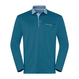 Langarmshirt Hajo "Langarm-Shirt" Gr. 48/50, blau (petrol) Herren Shirts Langarm
