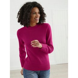 Stehkragenpullover Casual Looks "Pullover" Gr. 50, pink (fuchsia) Damen Pullover Rollkragenpullover