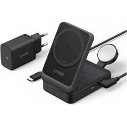 Anker MagGo Wireless Charging Station (Foldable 3-in-1) Wireless Charger, schwarz