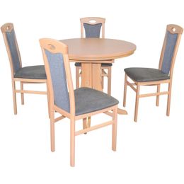 HOFMANN LIVING AND MORE Essgruppe 5tlg. Tischgruppe, (Spar-Set, 5-tlg., 5tlg. Tischgruppe), Stühle montiert, schwarz