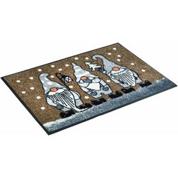Fußmatte Winterzwerge, wash+dry by Kleen-Tex, rechteckig, Höhe: 7 mm, Schmutzfangmatte, rutschhemmend, waschbar, braun
