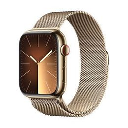 Apple Watch Series 9 45 mm Edelstahl (GPS+Cellular) Milanaise Loop gold