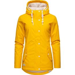 Ragwear Regenjacke Marge warm gefütterter Damen Winter Regenmantel, gelb