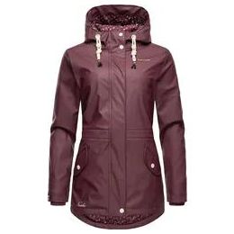 Regenjacke Navahoo "Oceans Heart" Gr. M (38), rot (weinrot) Damen Jacken stylischer wasserdichter Regenmantel mit Kapuze