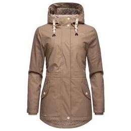 Regenjacke Navahoo "Oceans Heart" Gr. S (36), grau (taupe) Damen Jacken stylischer wasserdichter Regenmantel mit Kapuze