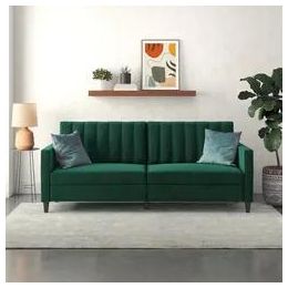 3-Sitzer DOREL HOME "Celine" Sofas Gr. B/H/T: 203cm x 83cm x 83cm, Samtvelours, grün (dunkelgrün) Rückenlehne 2-teilig und 3-fach verstellbar, Sitzhöhe 43 cm