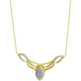 Firetti Kette mit Anhänger Schmuck Geschenk Silber 925 Halsschmuck Halskette Statement Navette, mit Diamanten, gelb|goldfarben|silberfarben