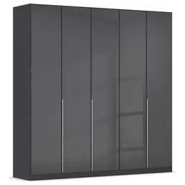 Drehtürenschrank Rauch "Kleiderschrank Kleiderschränke Schrank Garderobe AGORDO mit Glasfront" Schränke Gr. B/H/T: 226 cm x 229 cm x 54 cm, 5 St., grau (graumetallic) durchdachte Innenausstattung, in 6 Breiten und 2 Höhen MADE IN GERMANY