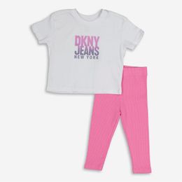 TK Maxx Weiß-rosafarbenes Pyjamaset mit Logo