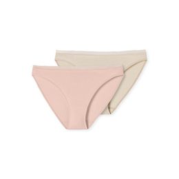 Schiesser Rioslip "Cotton Lace" (2er-Pack) mit femininem Spitzenband am Bund, bunt