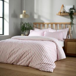 TK Maxx Weiß-rosafarbenes Bettbezugset aus Baumwolle 135x200cm