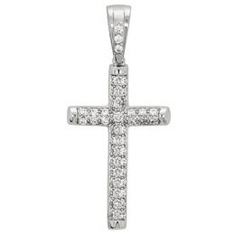 Firetti Kettenanhänger Schmuck Geschenk Silber 925 Halsschmuck Anhänger Kreuz, mit Zirkonia (synth), silberfarben|weiß