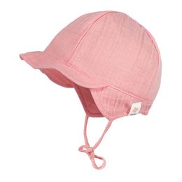 MaxiMo - Baby-Mütze MUSSELIN GIRL mit Ohrenschutz in altrosa, Gr.45