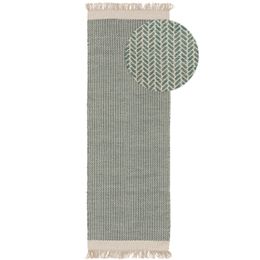 benuta Pure Wollteppich Läufer für Flur Kim Mint 70x200 cm - Naturfaserteppich aus Wolle