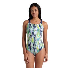 arena Badeanzug "Zebra Stripes", UPF 50+, Allover-Print, für Damen, blau, 38