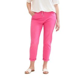 Tom Tailor PLUS Jogger Pants im 5-Pocket-Stil mit Stretch und Bindeband, rosa