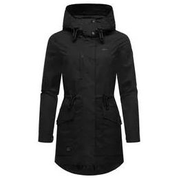 Parka Ragwear "Alysa" Gr. L (40), schwarz Damen Jacken stylische Übergangsjacke mit Taillenzugband