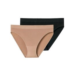 Schiesser Slip Damen Größe M beige / schwarz