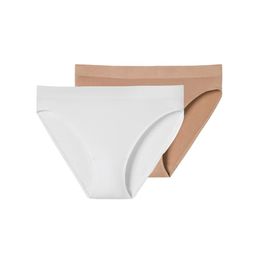 Schiesser Slip Damen Größe S beige / weiß