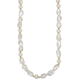 Firetti Perlenkette Schmuck Geschenk Gold 585 Halsschmuck Halskette Collier Kugeln, mit Süßwasserzuchtperle, gelb|goldfarben|weiß