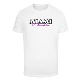 Mister Tee T-Shirt 'Miami Florida' Herren Gr&ouml;&szlig;e XS lila / schwarz / offwhite