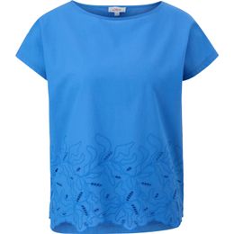s.Oliver T-Shirt, Baumwolle, Lochstrickmuster, für Damen, blau, 44