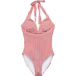 Esprit Silvance Beach Badeanzug, Streifen, Neckholder, für Damen, rot, 42