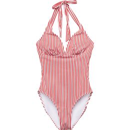 Esprit Silvance Beach Badeanzug, Streifen, Neckholder, für Damen, rot, 36