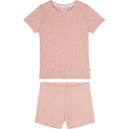 Sanetta Schlafanzug, Kurzarm, Bio-Baumwolle, Punkte-Muster, für Kinder, rosa, 128