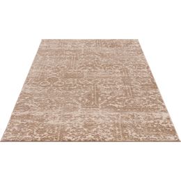 Teppich Home Affaire "Dilani" Teppiche Gr. B/L: 120 cm x 180 cm, 12 mm, 1 St., beige (natur) Esszimmerteppiche Vintage, dezenter Glanz, Hoch-Tief-Struktur, Schrumpf Carving-Effekt