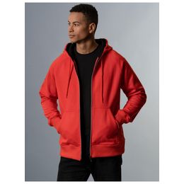 Sweatjacke TRIGEMA "TRIGEMA mit Kapuze" Gr. M, rot (vulcano) Herren Sweatjacken