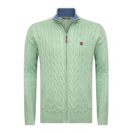 Jacey Quinn Strickjacke Herren Größe XL braun / mint / hellgrün
