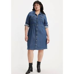 LEVI'S® PLUS Jeanskleid LEVI'S PLUS "Western Dress" Gr. 4XL (54), N-Gr, blau (blue) Damen Kleider Freizeitkleider