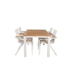 ebuy24 Garten-Essgruppe Panama Gartenset Tisch 90x152/210cm und 4 Stühle M