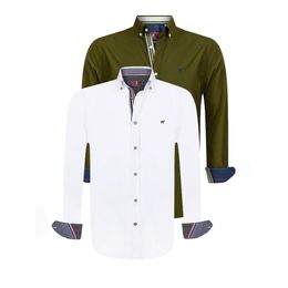 Williot Button Up Shirt male Green, White size XL