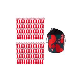 trendfinding Wäscheklammern 96 Wäscheklammern Rot-Weiß Edelstahl und 1 Klammerbeutel Retro Red