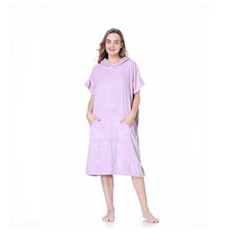 BlauWave Bademantel Badehandtuch mit Kapuze Badeponcho