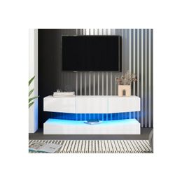 MODFU TV-Schrank Lowboard (mit LED-Beleuchtung TV Schrank Hängend