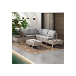 Gotagee Gartenlounge-Set Poly-Rattan-Garnitur Gartengarnitur Sitzgruppe Sofa Lounge mit Ecksofa
