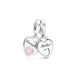 Pandora Kettenanhänger Pandora Charm Damen 799187C01 Silber Herzen Mutter & Tochter