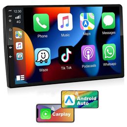 Hikity Android 2 Din GPS 10'' HD 1080P 2.5D Tempered Glass Mirror MP5 Player Autoradio (FM Radio