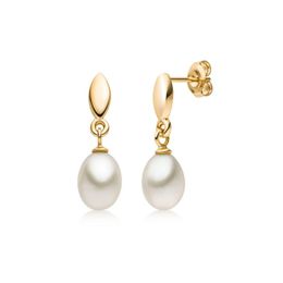Materia Paar Ohrstecker Damen Perlen Ohrringe mit Süßwasserzuchtperlen GO-11