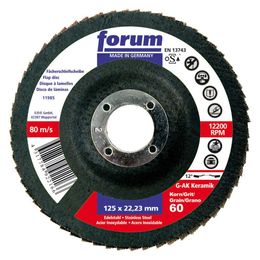 Forum® Schleifpapier Fächerschleifscheibe Keramik125 mm K 60 gewölbt