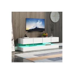 MODFU TV-Schrank TV-Lowboard (Weiß 130*33*15cm Stauraum mit großer Kapazität