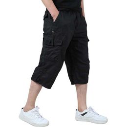 KIKI 3/4-Hose Sommerliche dünne Workwear-Kurzhose für Herren mit mehreren Taschen